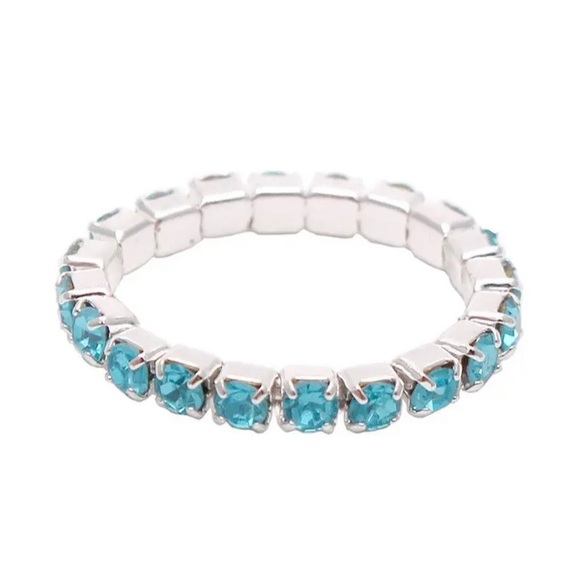 Jewelry | Aquamarine Crystal Toe Ring Stretchy Fits All Sizes New ...